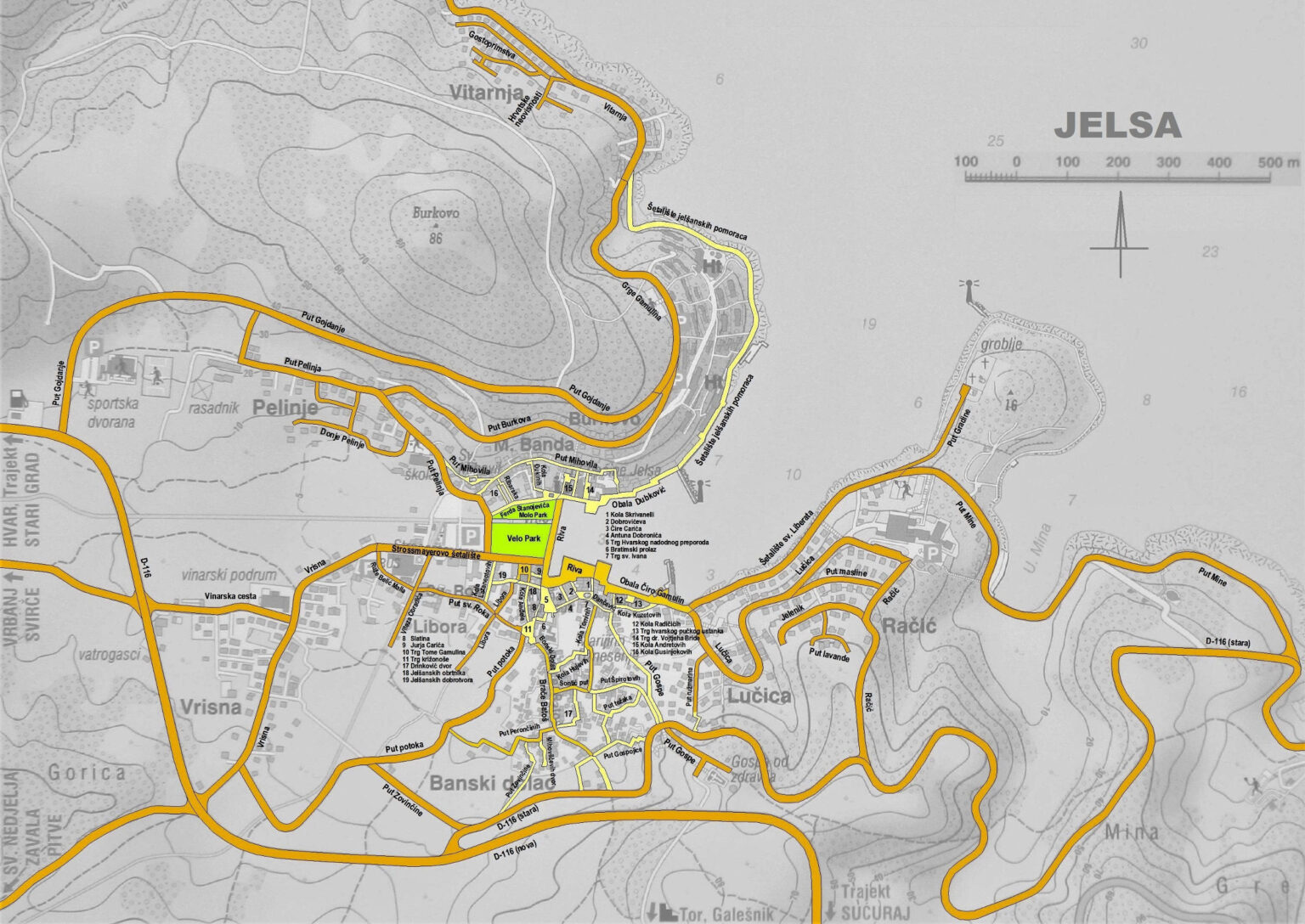 JELSA »Mapa mjesta i katalog ulica« | topohvar